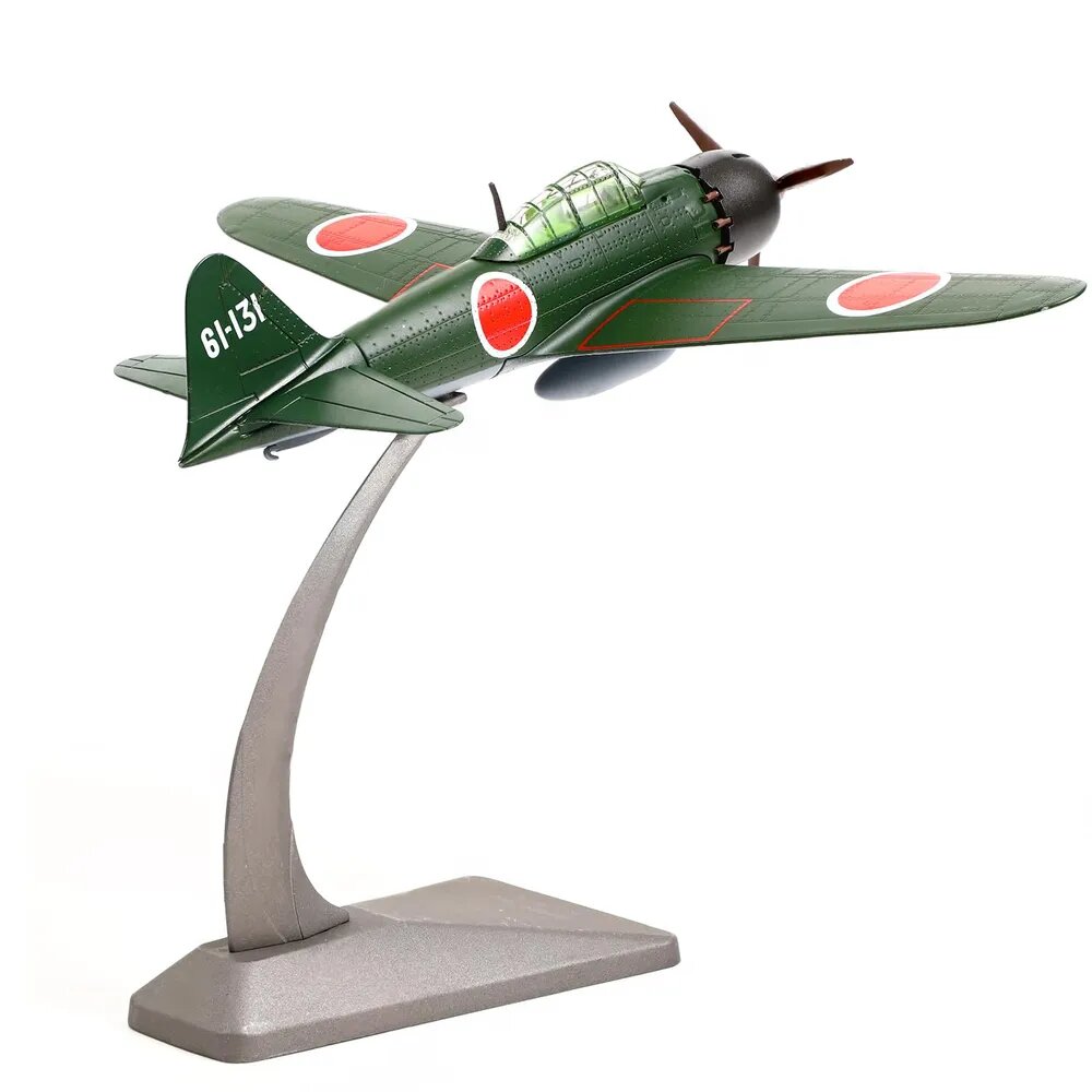 Модель самолёта Mitsubishi A6M5 Zero 1/72 литой металл, истребитель Япония Вторая мировая война с подставкой, коллекционная для взрослых