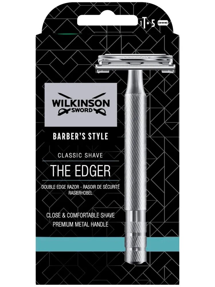 Wilkinson Sword Schick Premium Barber Style Бритва (1 станок, 5 лезвий), классическая Т-образная