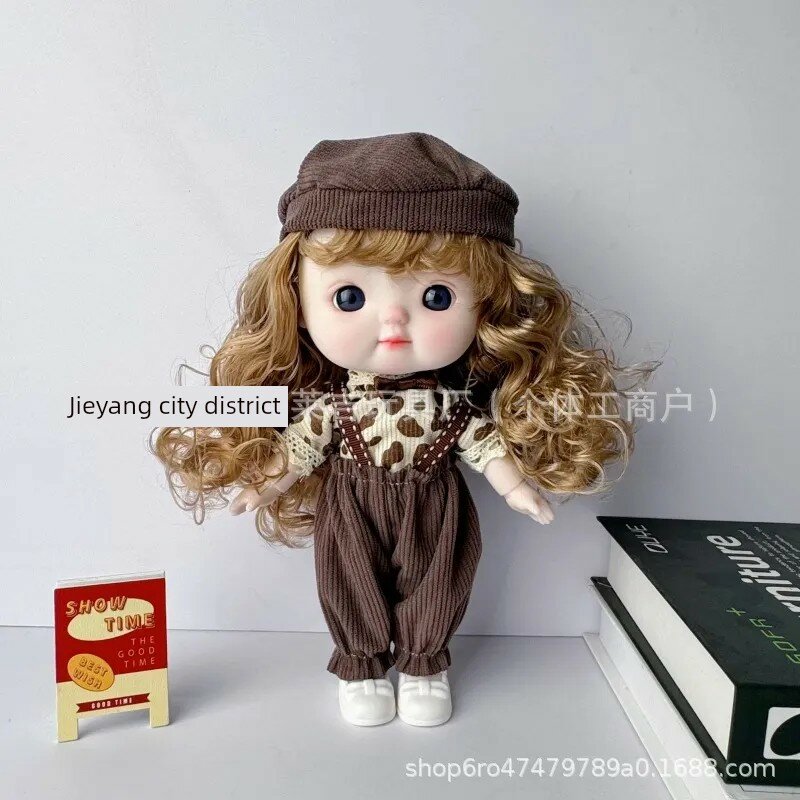 22cm Милая кукла-девочка с большой головой и подвижными суставами, очаровательный и забавный набор кукол, подарок на