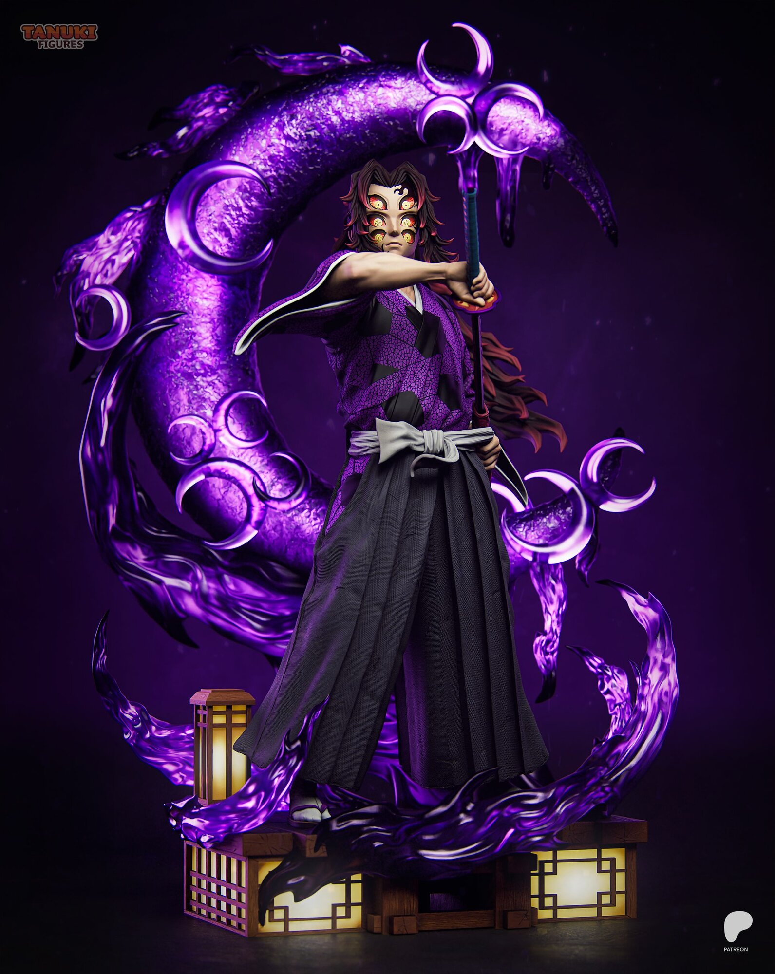 Сборная модель Kokushibo (Demon Slayer), 463мм, 1/6 для покраски