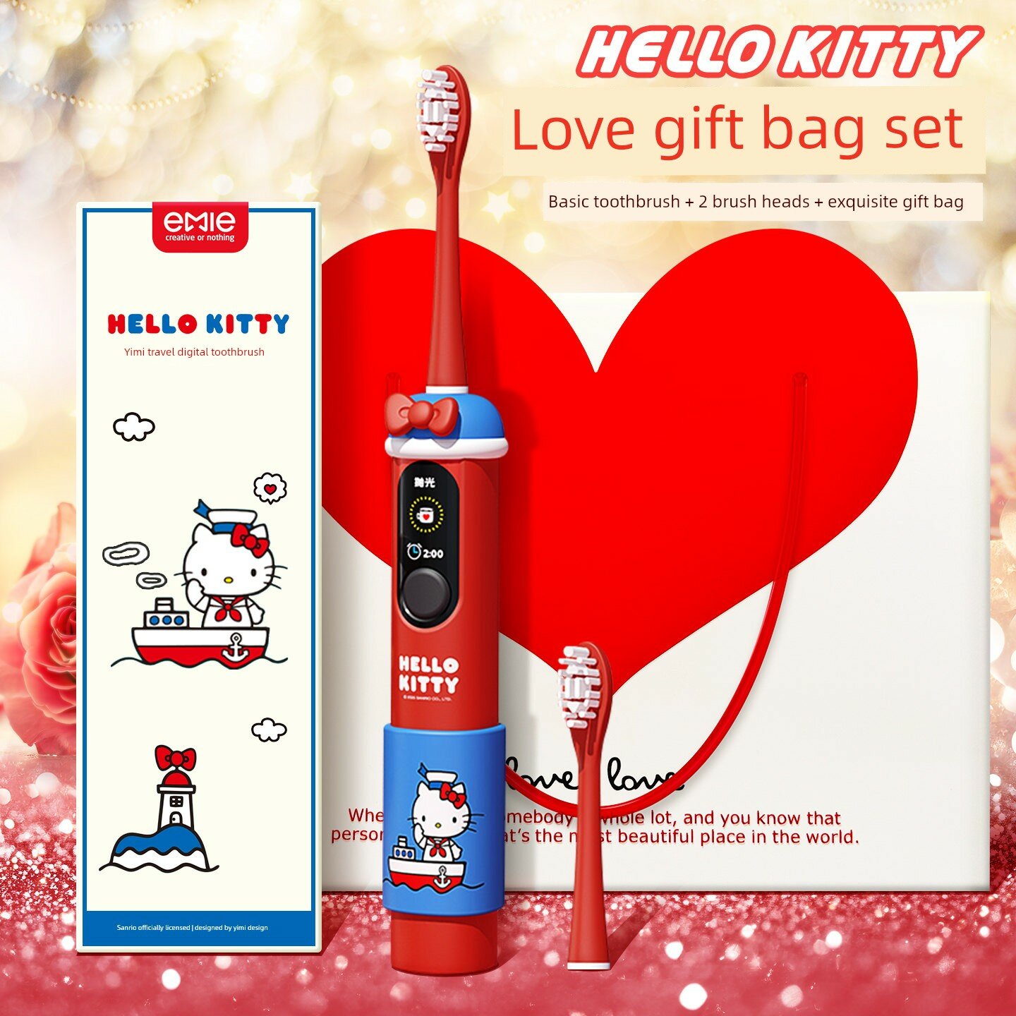 Оригинальная электрическая зубная щетка Hello Kitty от Yimi с мягкой щетиной для защиты десен, подарок для подруги,