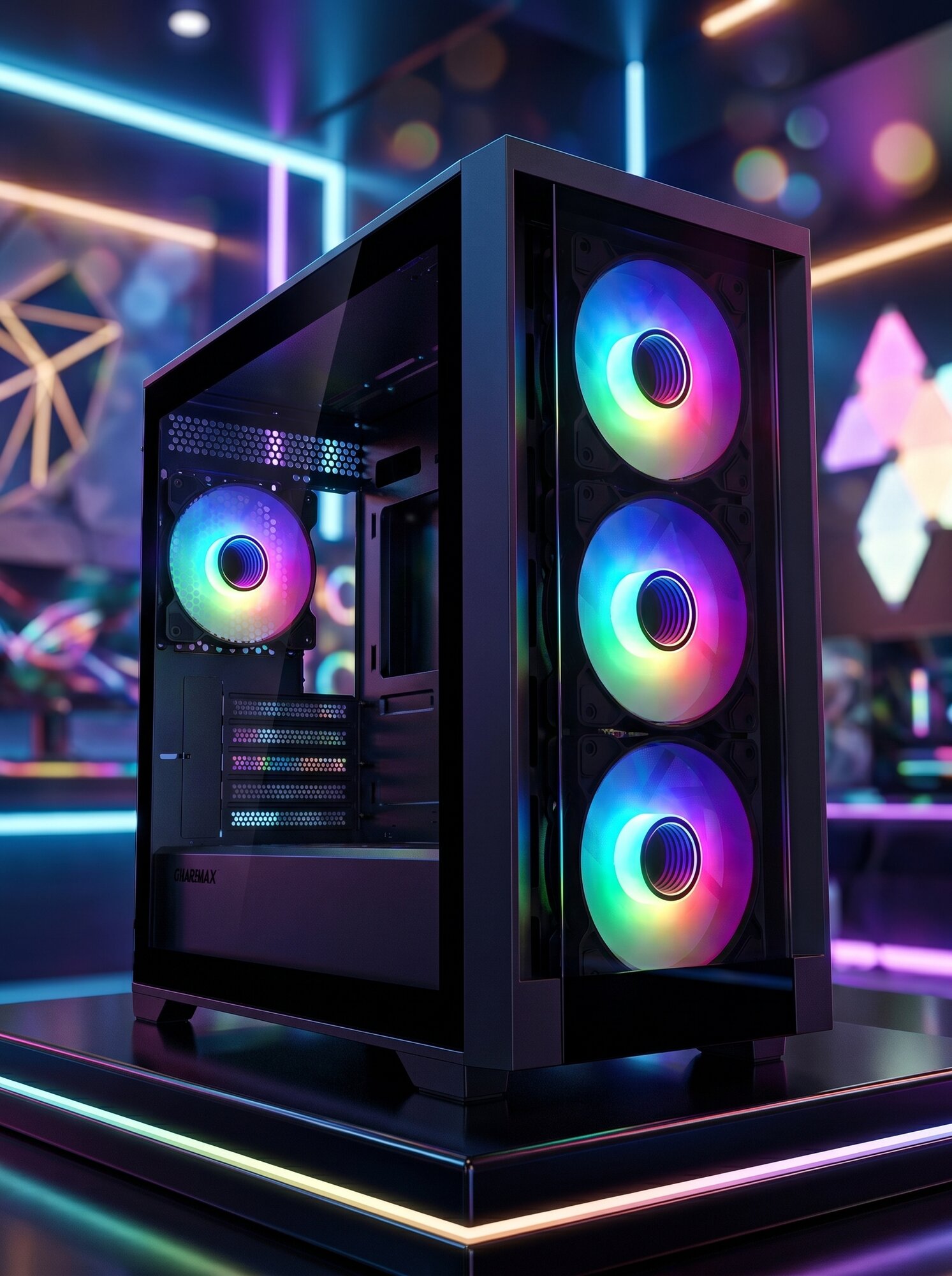 Корпус для ПК GAMEMAX DEFEND.R TG Midi-Tower, Micro-ATX, USB3.0, Закаленное стекло, 4*120 ARGB