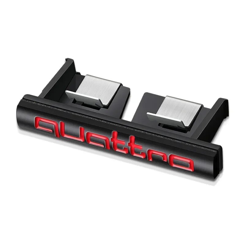 Audi Quattro эмблема на решетку радиатора, Black Red-Grille