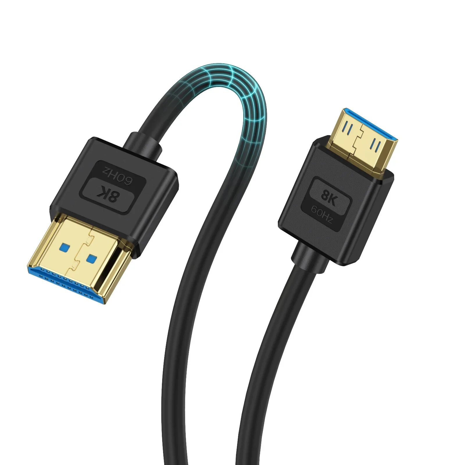 HDMI 2.1 кабель 8K, Mini HD-HDMI, 120cm, черный