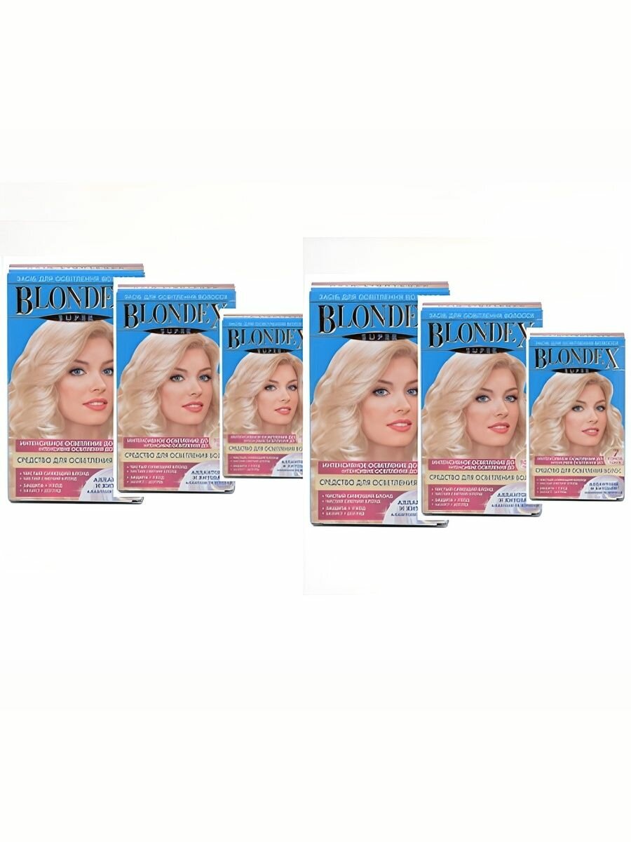 Blondex Super средство для осветления волос 6 штук