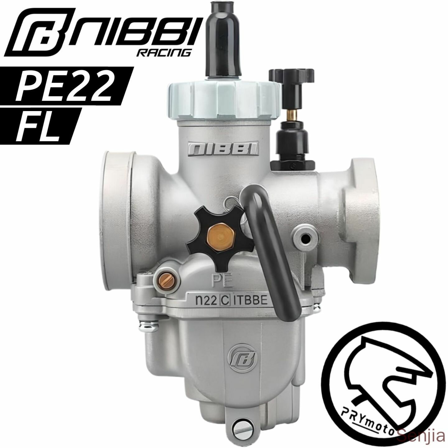 Карбюратор NIBBI Racing PE22FL (SP), реком. двиг. 110-140 см3 (вход/выход 22 и 46 мм)