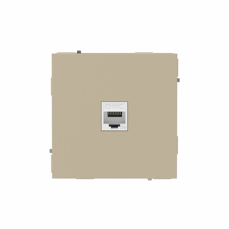 Розетка компьютерная 1-м KANT RJ45 кат.5E без шторки ванильн. марципан DKC 7015663