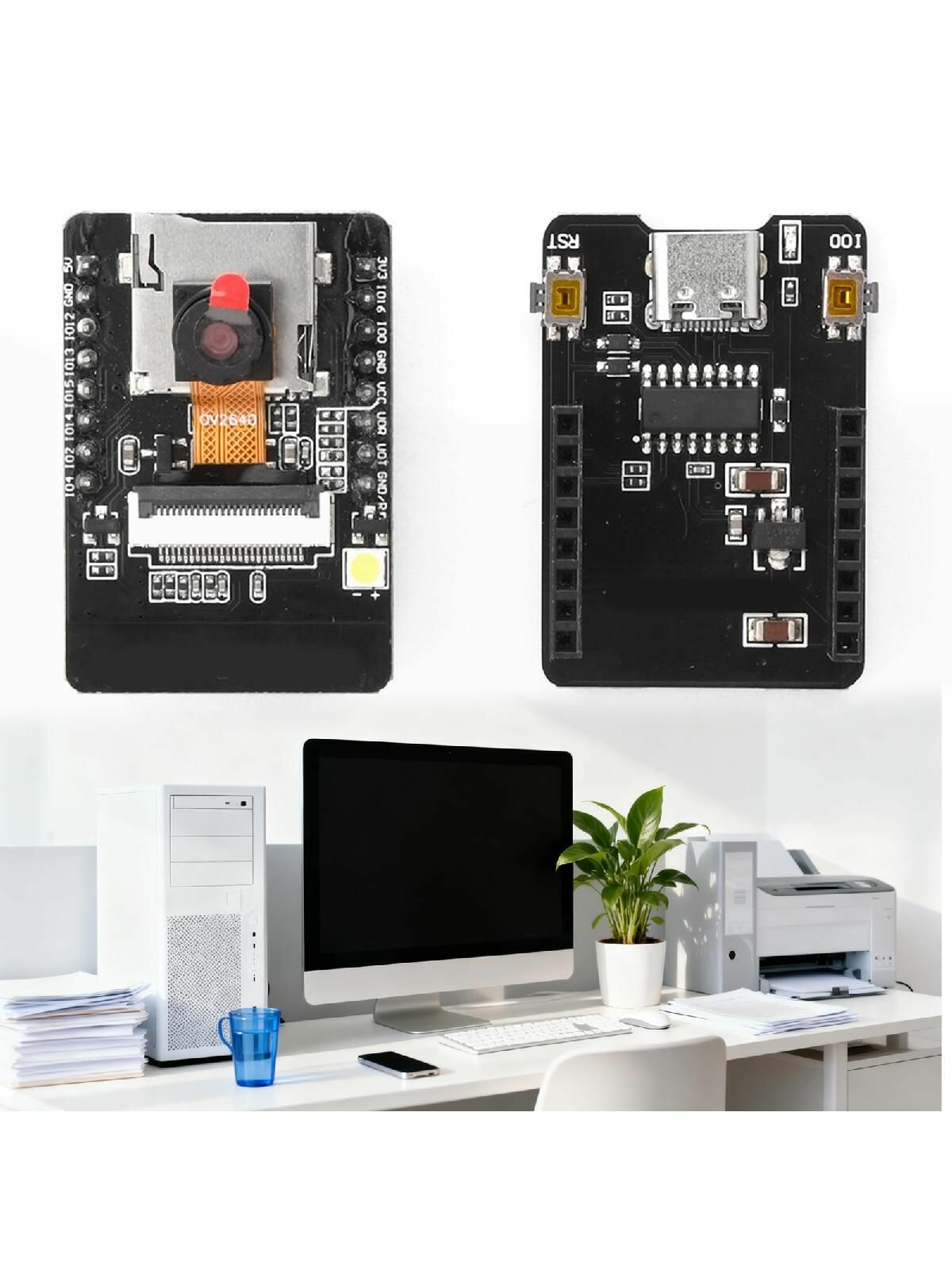 Плата ESP32-CAM с интерфейсом Type-C и программатором (1 комплект) — фото 1