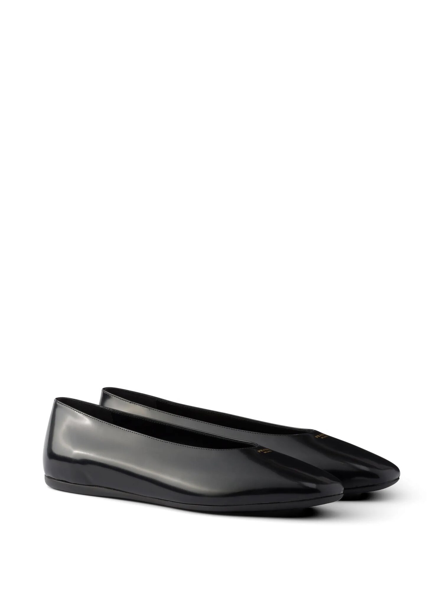 Балетки Prada Brushed leather ballerinas, размер 38 EU, black/black — фото 1