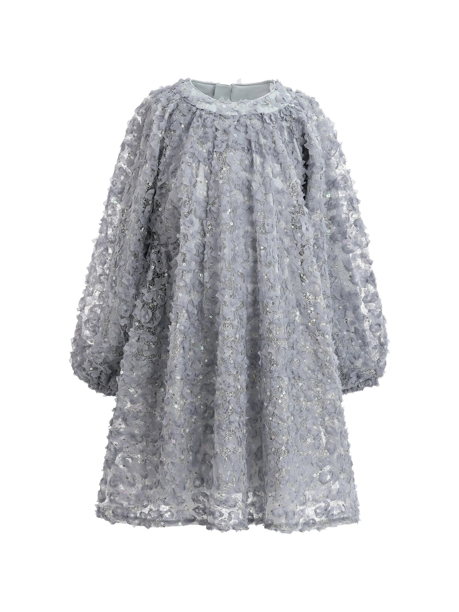 Платье Sequin-embellished floral-appliqué dress