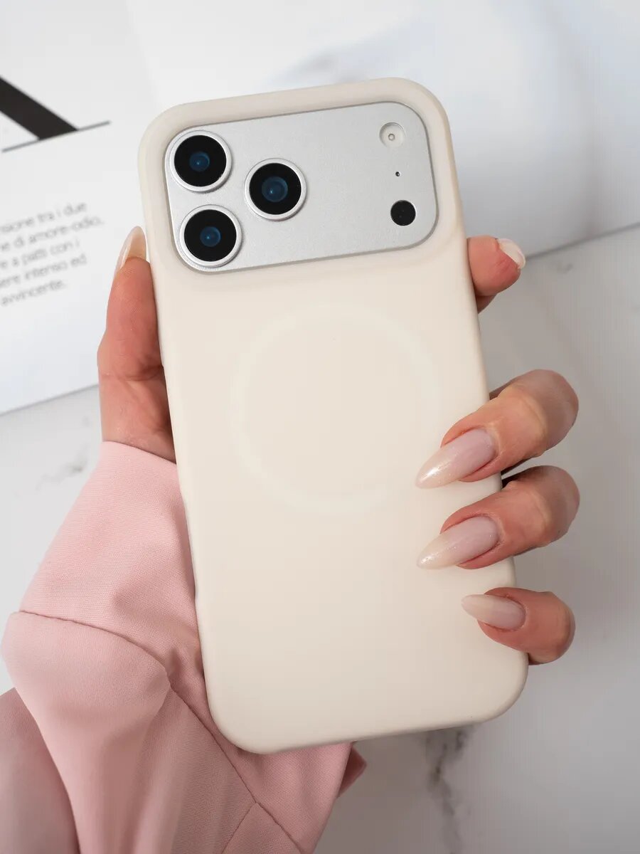 Чехол О'Кейси "MagSafe", для iPhone 17 Pro Max, матовый, молочный — фото 1