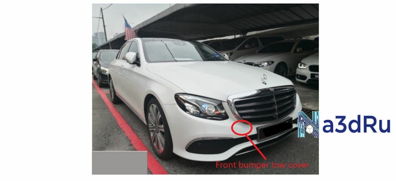 Заглушка бампера букcировочного крюка Mercedes w213, Mercedes E200, 2017 года выпуска (A2138855300)