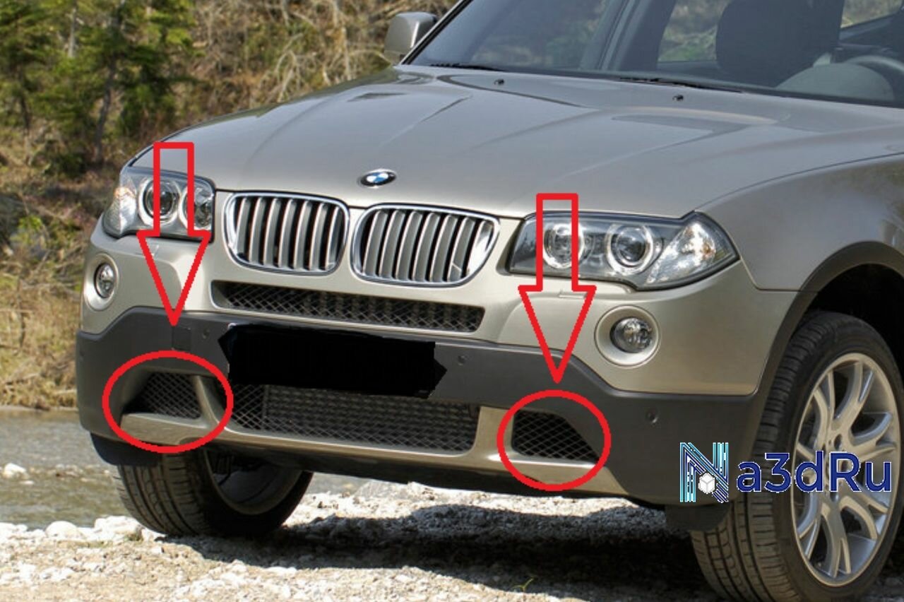 2шт. Рестайлинговая решётка переднего бампера BMW X3 E83 БМВ Х3 Е83 51113416207