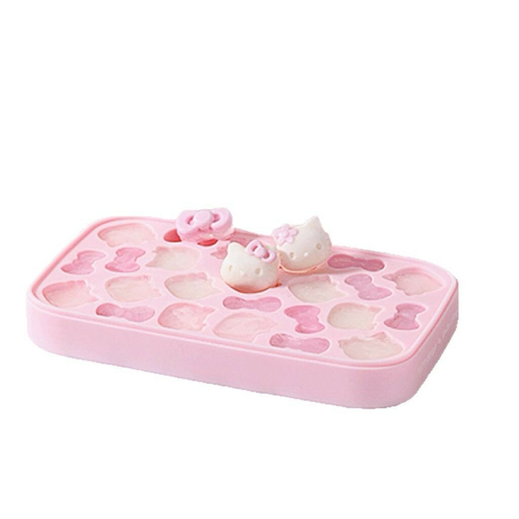 Силиконовая форма для льда Hellokitty, мультяшный стиль, пресс для кубиков льда, домашняя форма для приготовления льда, контейнер для хранения льда Sanrio