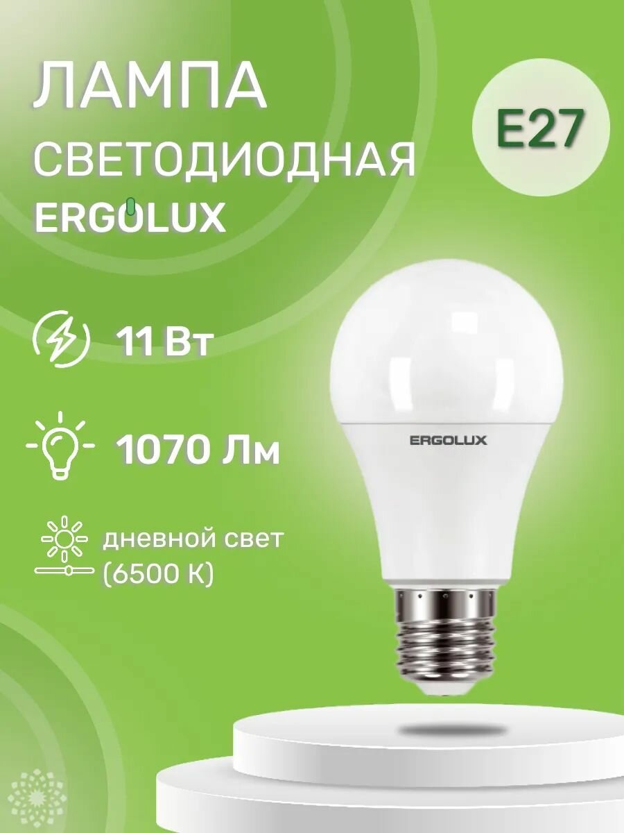 Светодиодная лампа Ergolux LED-G45-11W-E27-6K
