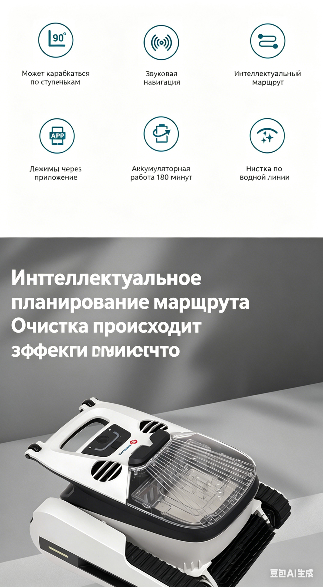Беспроводной автоматический пылесос для бассейна Seal, подводный робот-очиститель, для пола и стен бассейна — фото 1