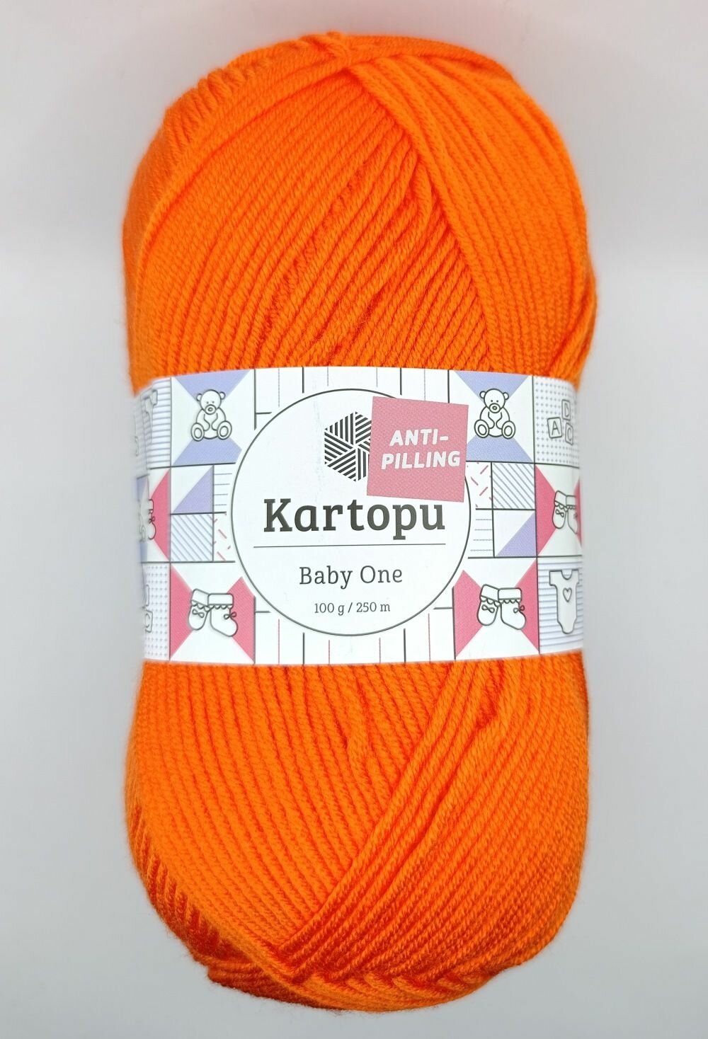 Пряжа для вязания Kartopu Baby one 1211 ярко-оранжевый 100 гр/250 м 100% антипилинг акрил