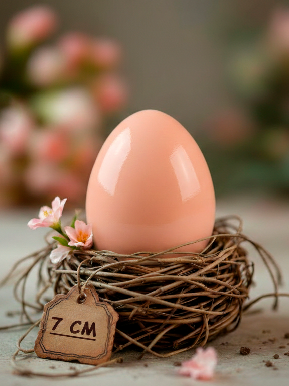 Пасхальное яйцо Hill & Mill "Egg Small", керамика, персиковое, 7см