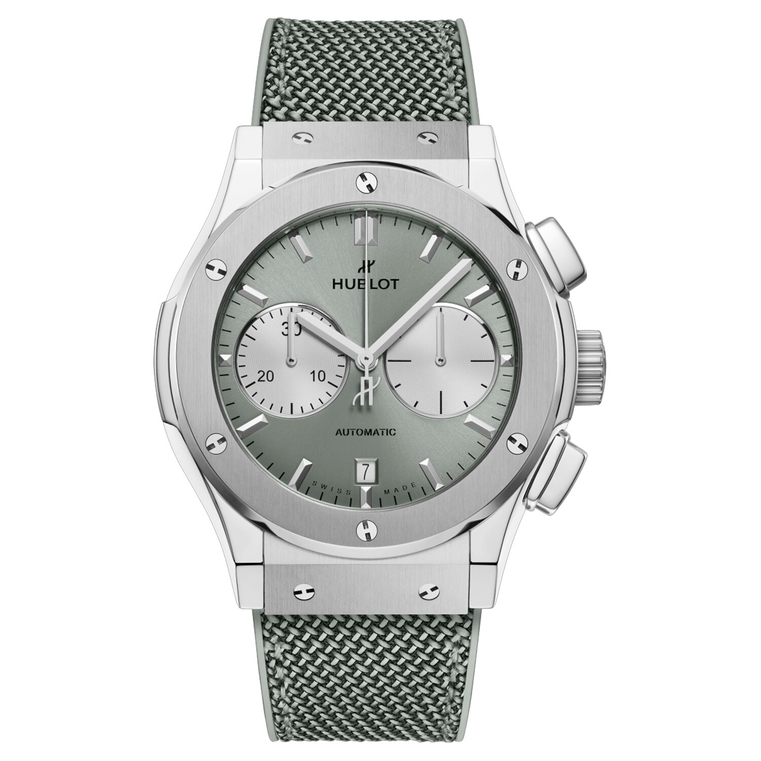 HUBLOT - 521. NX.891G. NR - Классический хронограф Fusion в корпусе из титана цвета шалфея