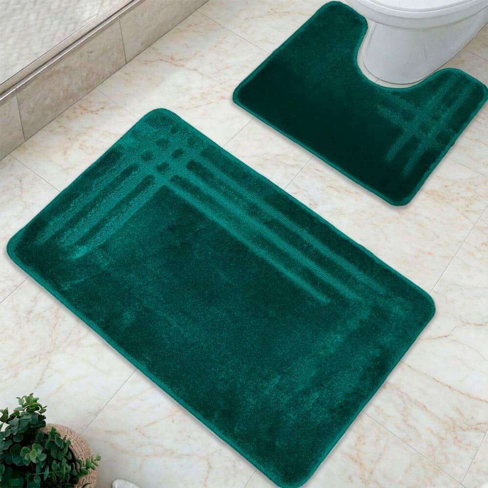 Набор ковриков для ванной "Comfort Linea" 2шт, 50*80/50*40см, бирюзовый