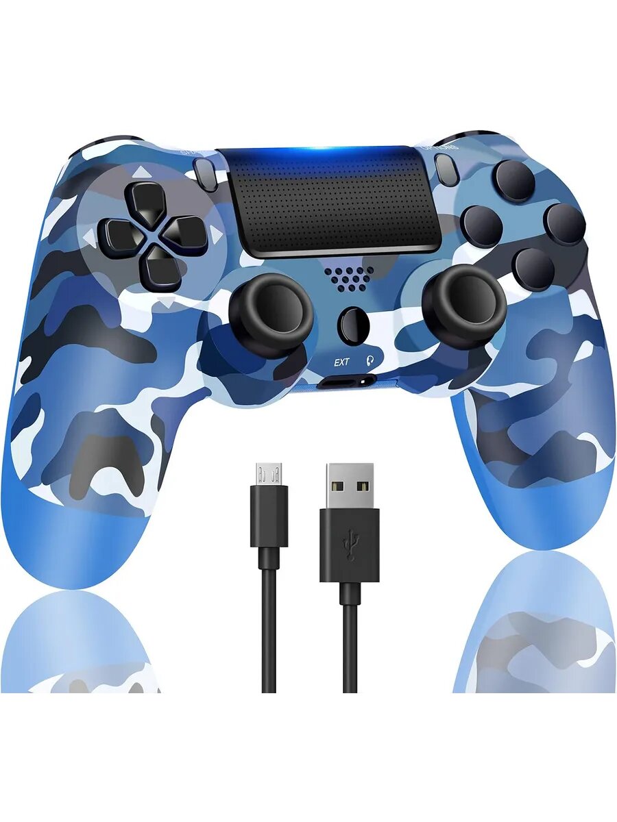 Джойстик PS4 DualShock беспроводной AA хаки синий