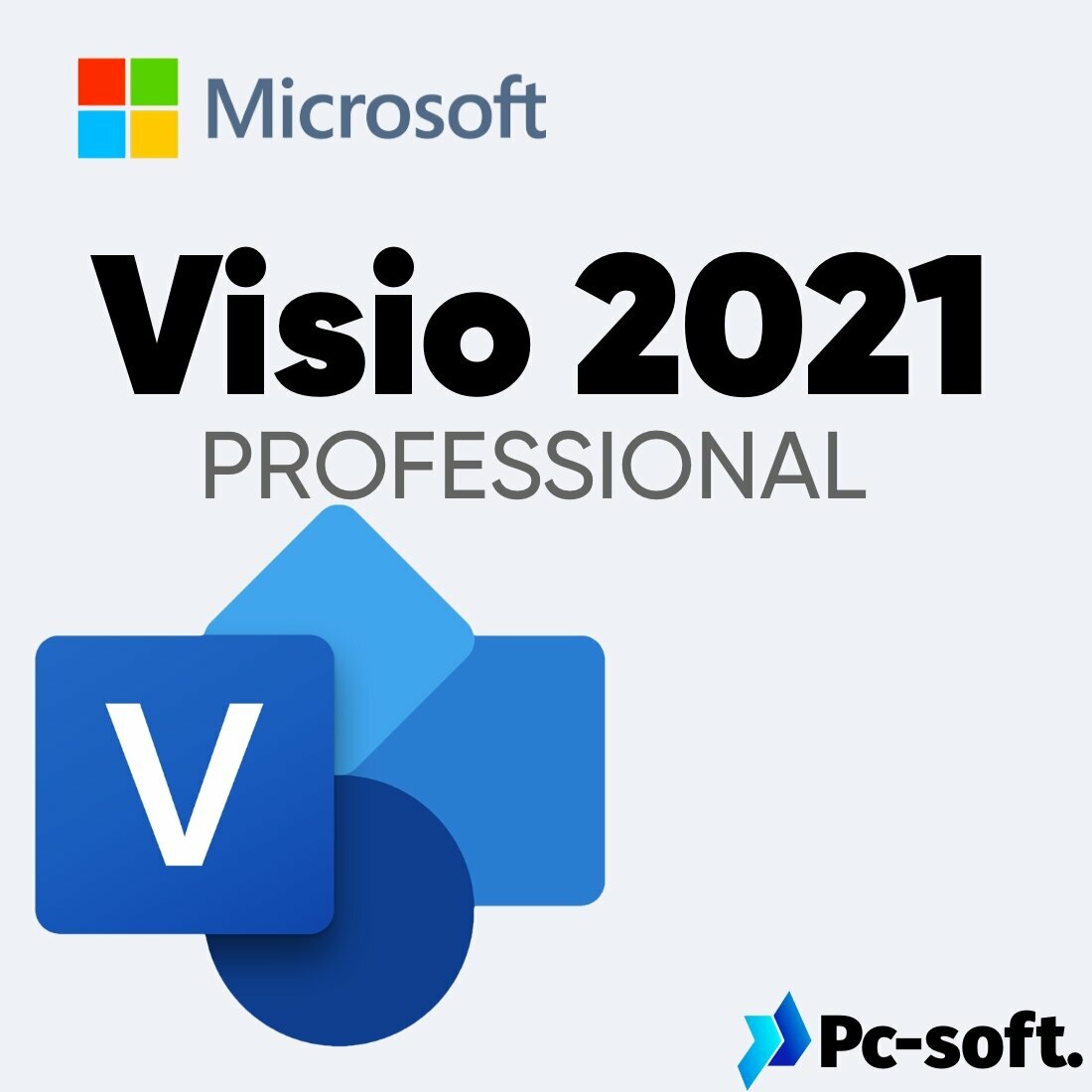 Microsoft Visio 2021 Professional, электронный ключ, мультиязычный, 1 ПК, русский язык