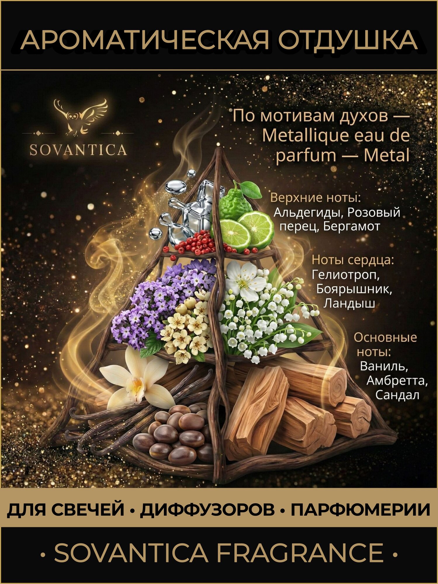 T • Парфюмерная отдушка 10 г Metallique eau de parfum w Metal, Sovantica