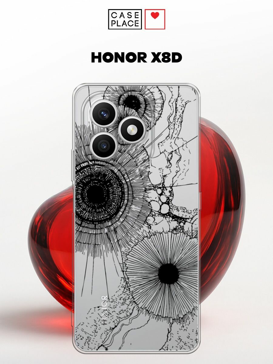 Чехол на Honor X8d / Хонор X8d с принтом Абстрактный деревянный узор