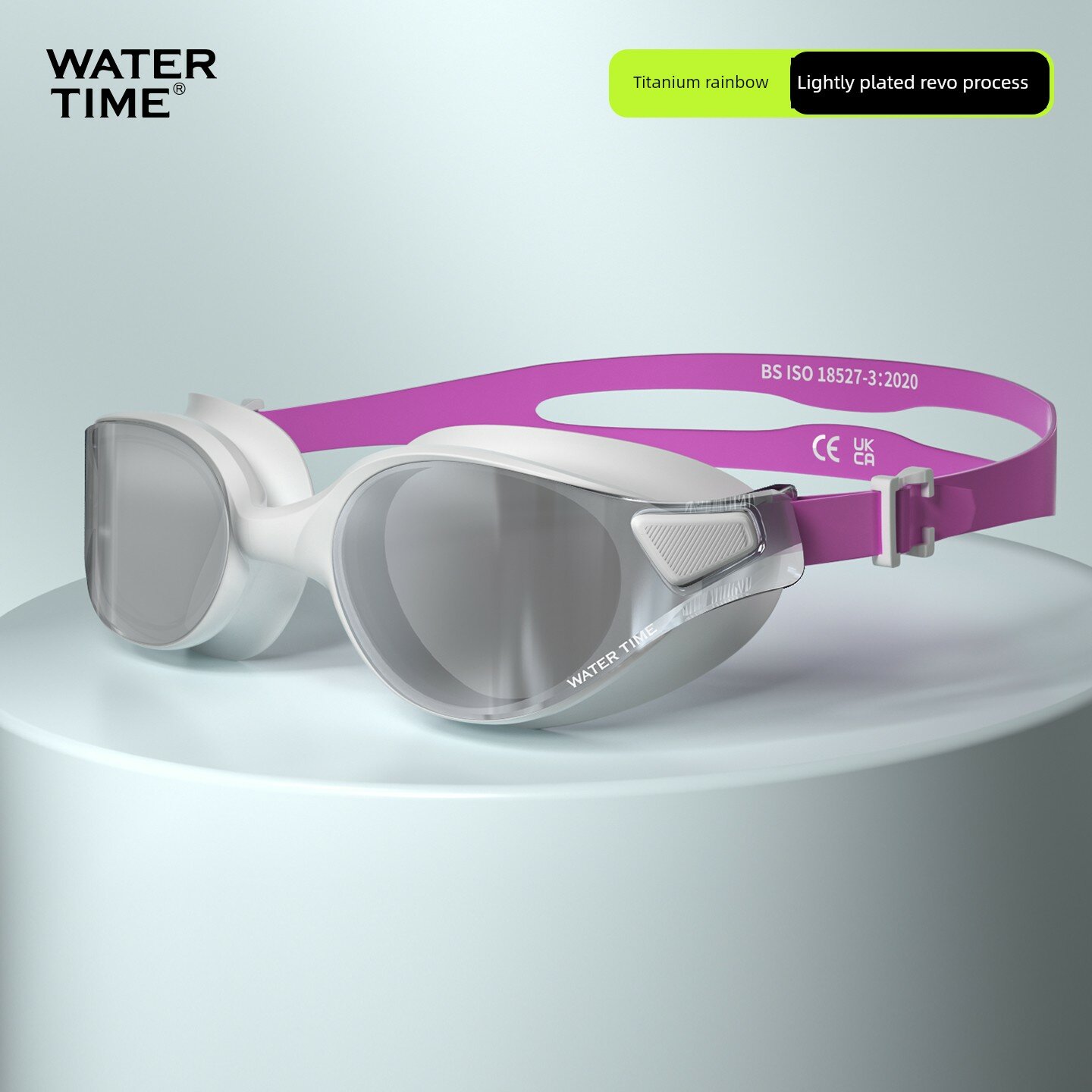 WaterTime Titanium Rainbow Антизапотевающие Плавательные Очки Унисекс Прозрачная Линза Поляризованная