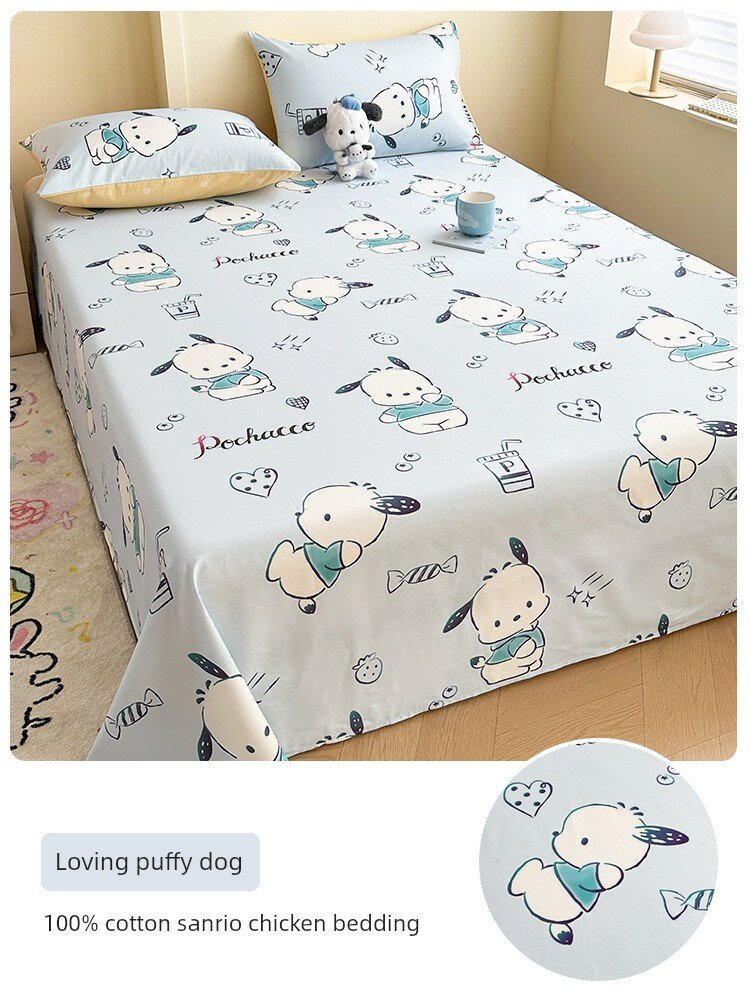 Оригинальный комплект постельного белья Sanrio Cinnamoroll из 100% хлопка, односпальный, утолщенный, осенне-зимний, из