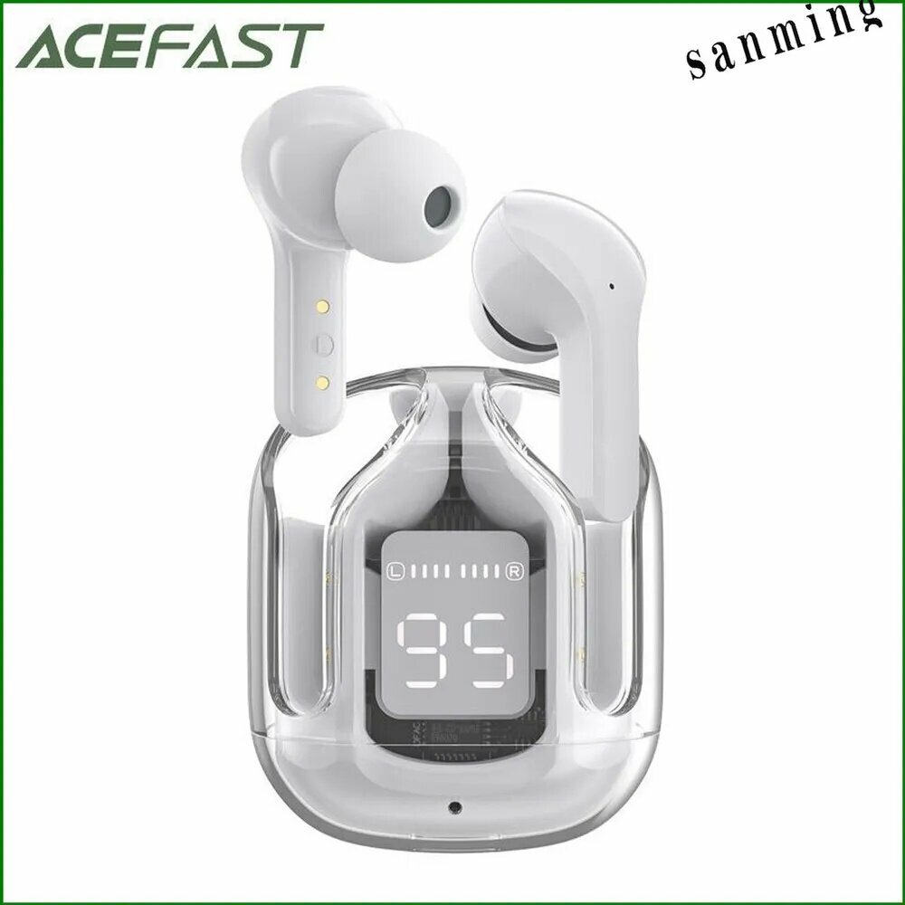 ACEFAST Наушники беспроводные с микрофоном, Bluetooth, USB Type-C, серый