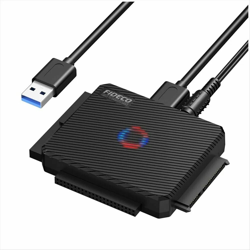 FIDECO Адаптер USB 3.0 - SATA/IDE Для 2,5/3,5-Дюймовых Жестких Дисков С Европейской Вилкой