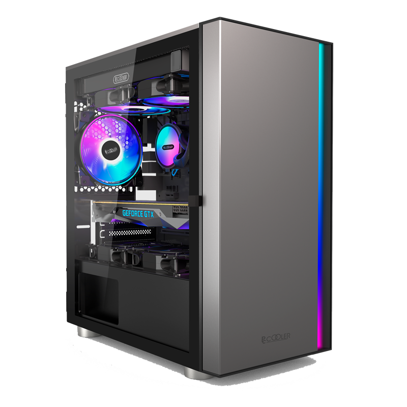 Корпус PCCooler LM300 ARGB BK, Mini‑Tower, mATX/mITX, 1×120 мм ARGB, 1×USB‑A 3.0 + 2×USB‑A 2.0, чёрный