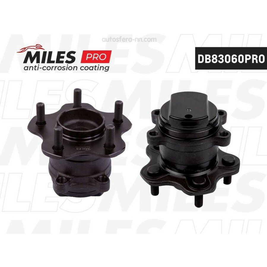 MILES DB83060PRO Ступица с подшипником NISSAN QASHQAI I/X-TRAIL T31 07- зад. FWD(с покрытием) PRO