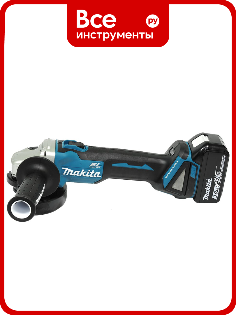 Аккумуляторная угловая шлифовальная машина Makita LXT DGA504RF, бесщеточный мотор, регулируемый кожух без инструмента