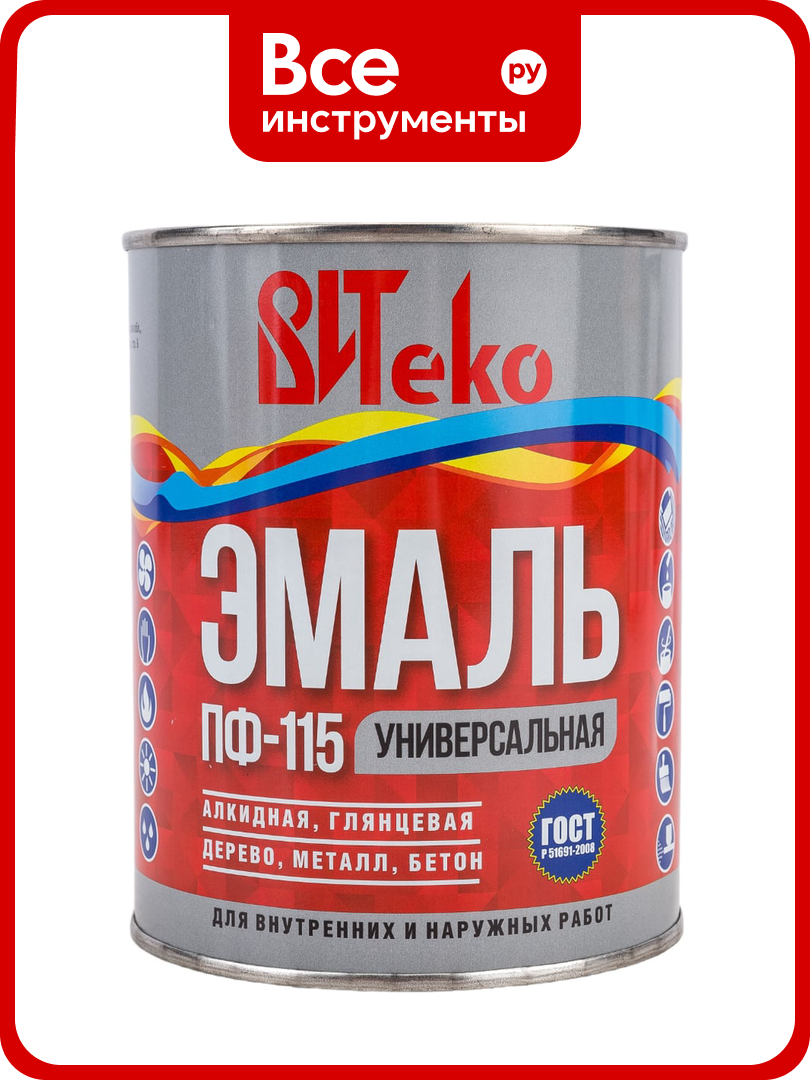 Эмаль Царицынские краски Витеко ПФ-115, белая, алкидная износостойкая, влагостойкая моющаяся, для стен и потолков