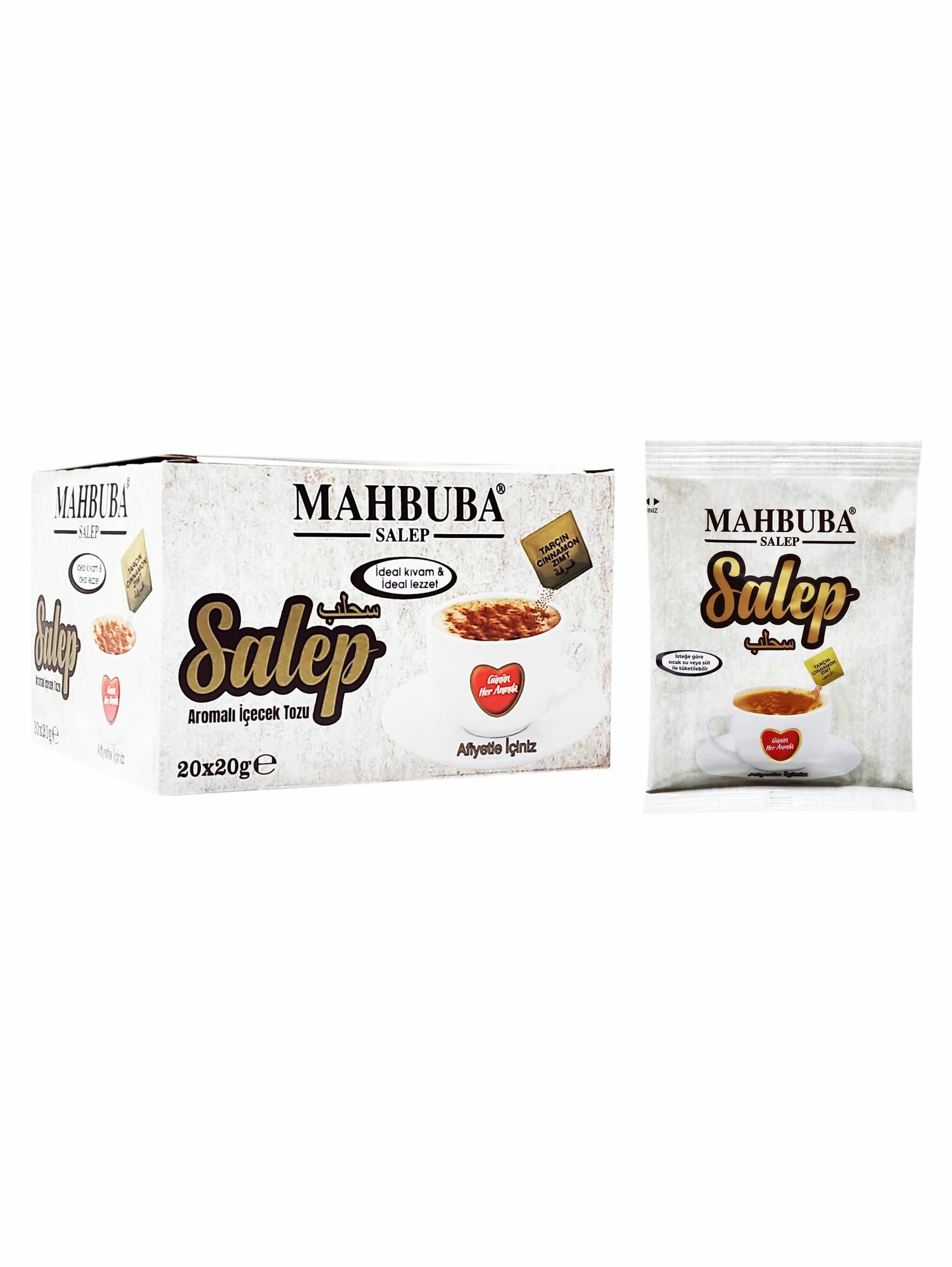 Салеп турецкий натуральный / напиток растворимый, "Mahbuba", Salep, (20шт*20гр) 400гр.