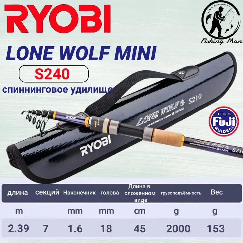 Ryobi Спиннинг, рабочая длина: 239 см , до 30 гр