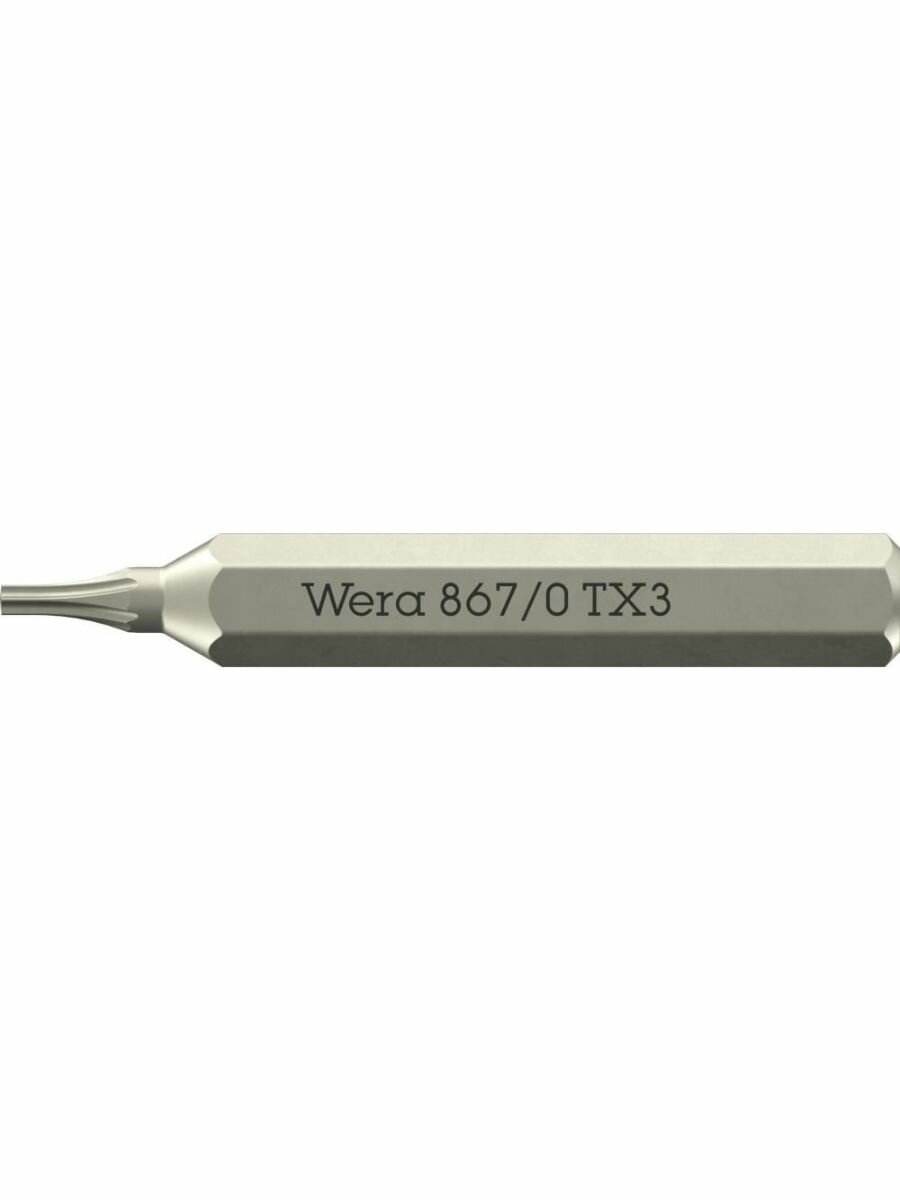 Бита Wera Micro TORX, TX 3 x 30 мм, хвостовик шестигранный 5/32" C4.0 (4 мм)