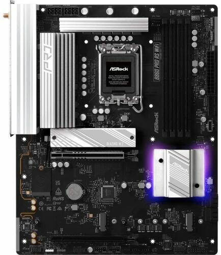 Материнская плата ASRock B860 Pro RS WiFi - LGA 1851, Intel B860, 4xDDR5-5600 МГц, 1xPCI-Ex16, 3xM.2, ATX