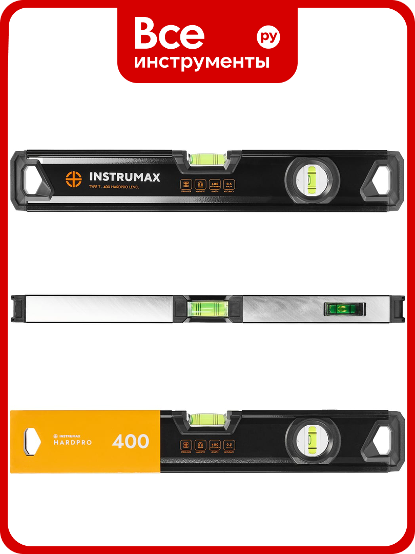 Уровень противоударный, магнитный INSTRUMAX HARDPRO 400 IM0192