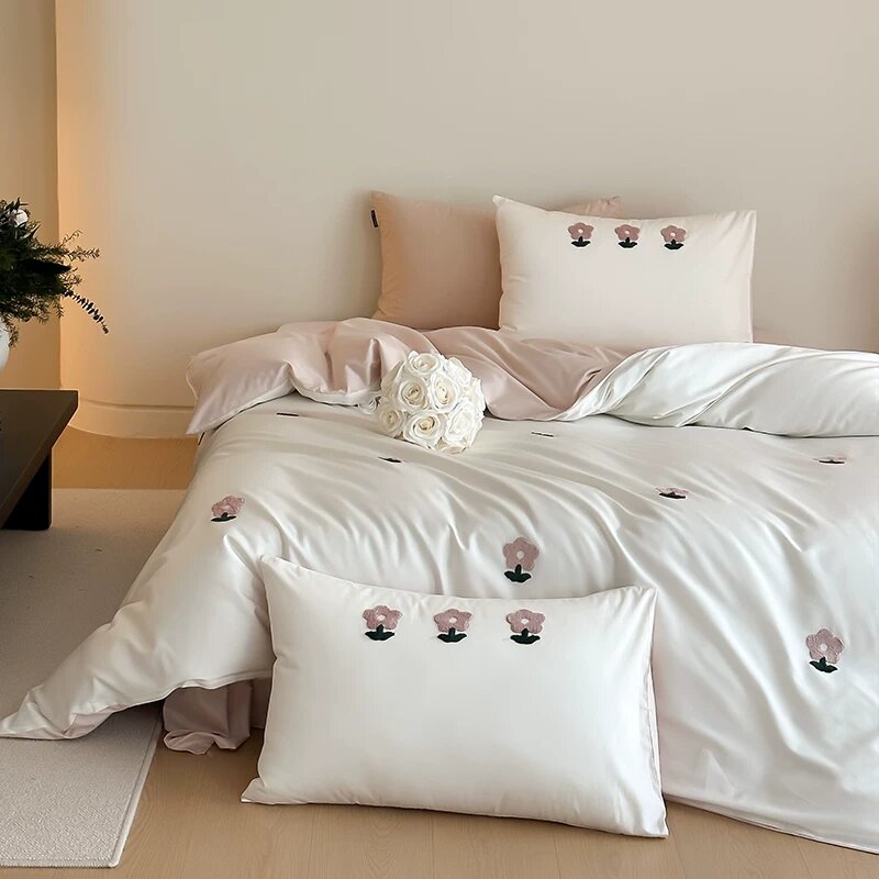 Комплект постельного белья ESIX Yile Home Textiles из 100% хлопка: набор из четырех предметов, чисто хлопковое