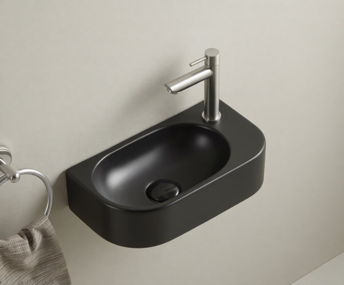 Раковина Gid Bm9274L 62204L подвесная черная матовая 40x21.5x12