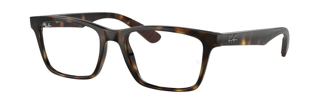 Оправа Ray-Ban RB 7025 8282, прямоугольная, коричневая, пластик, салфетка, футляр