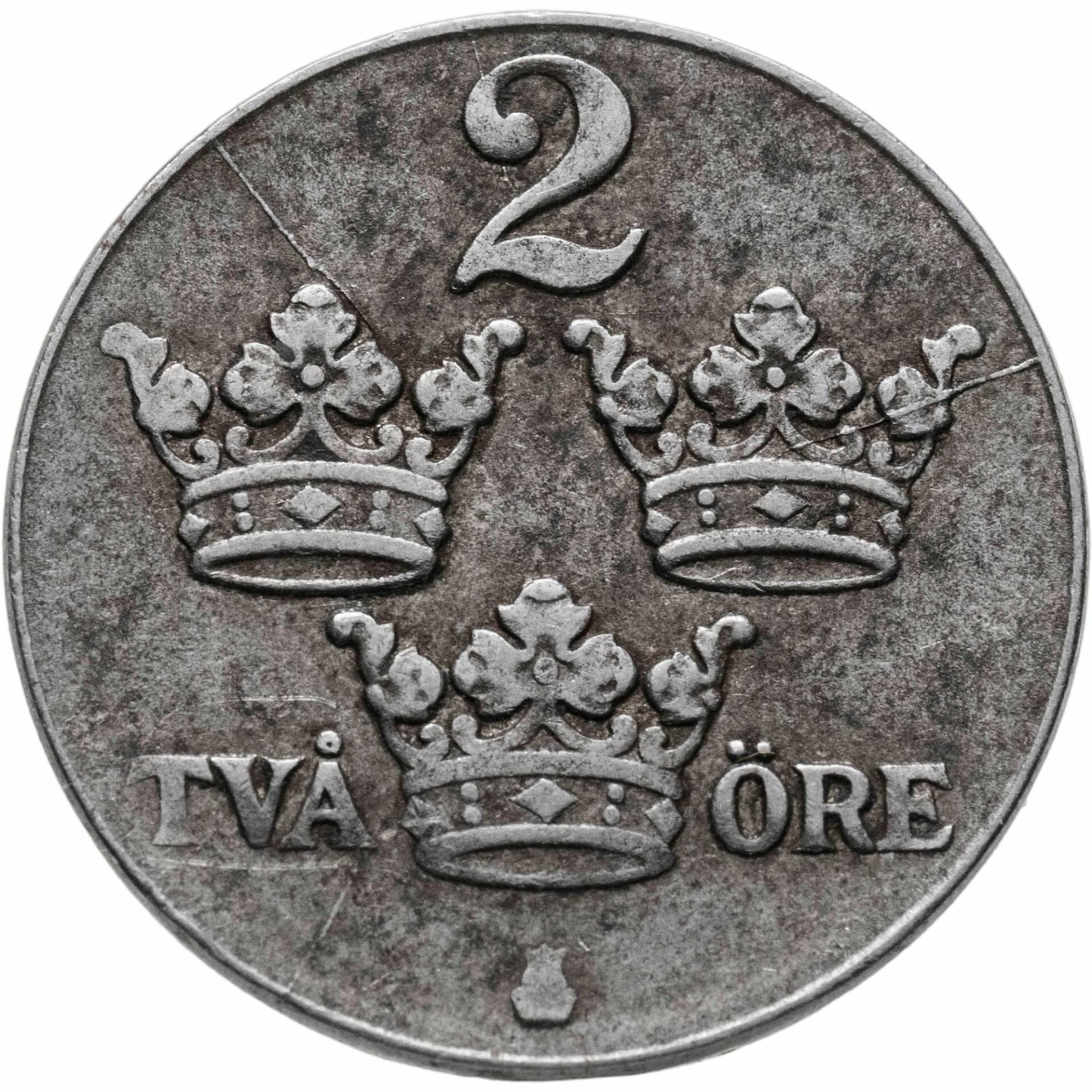 Швеция 2 эре ore 1942 Железо /серый цвет/, Сталь, в сохранности VF-XF