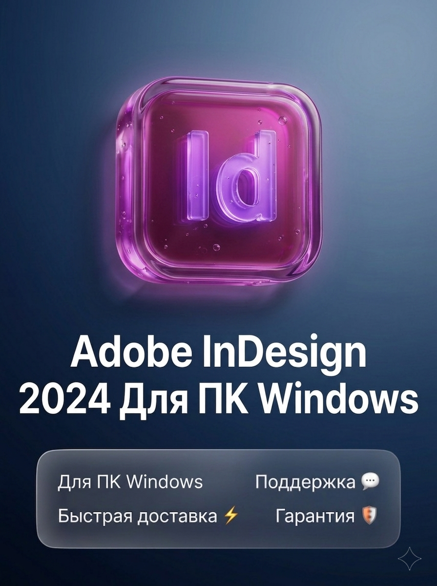 Adobe InDesign 2024, Бессрочная активация, для ПК windows, гарантия