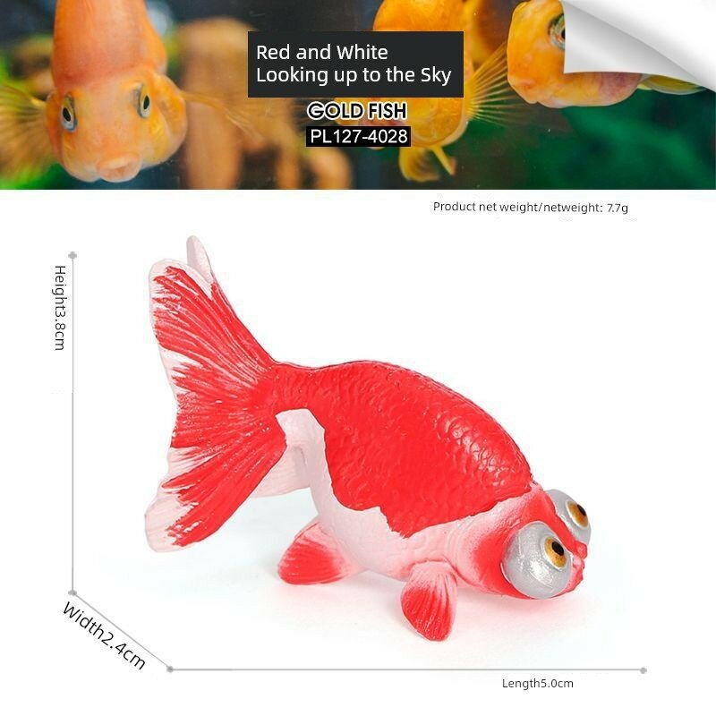 Красно-белая рыбка-телескоп модель из резины 3D украшение для комнаты