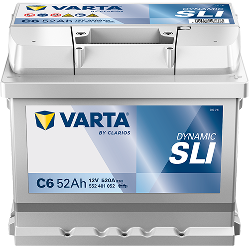 Аккумулятор автомобильный Varta Dynamic SLI C6 6СТ-52 обр. LB1 207x175x175