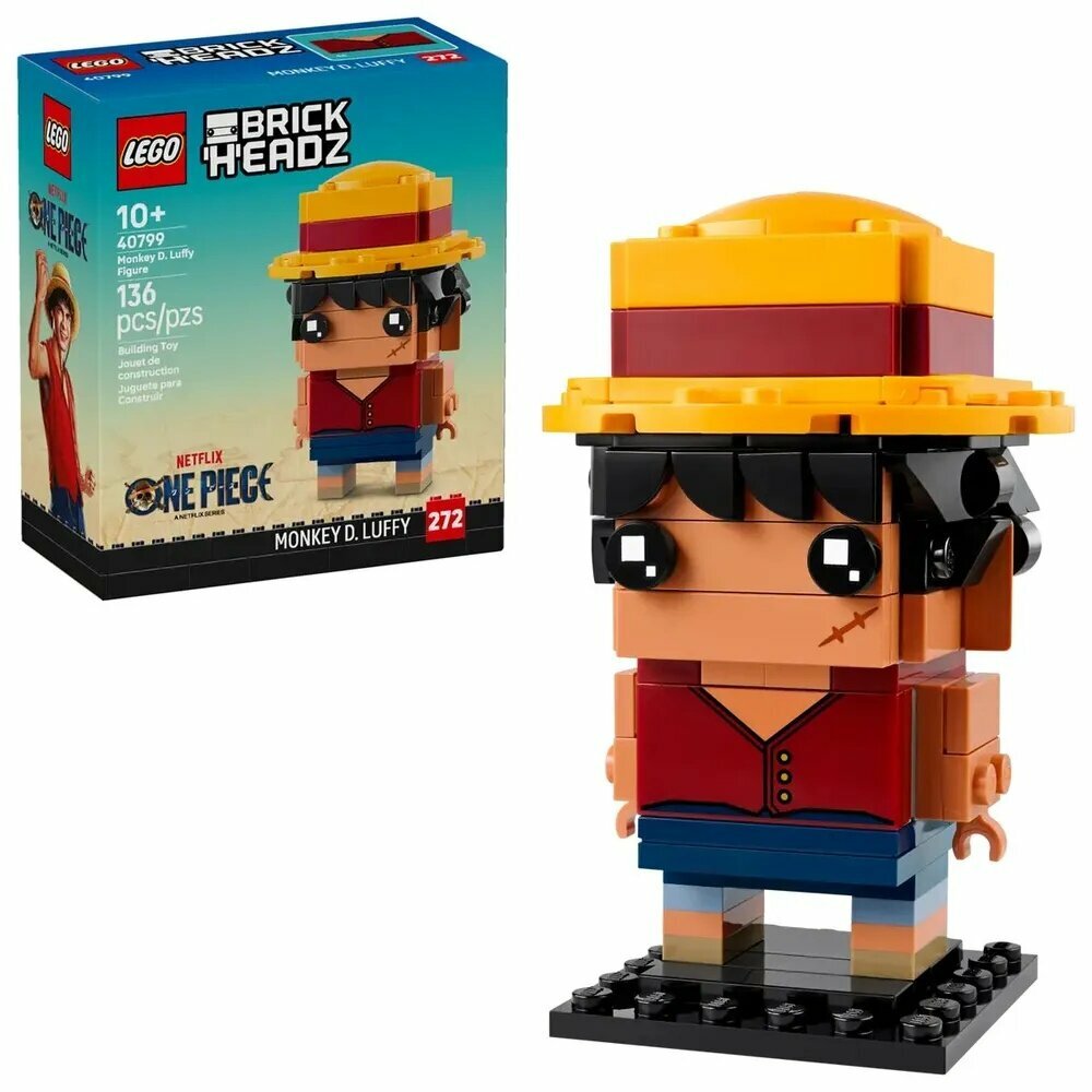 BrickHeadz 40799 Фигурка Монки Д. Луффи, Это отличный коллекционный подарок для поклонников в возрасте от 10 лет.