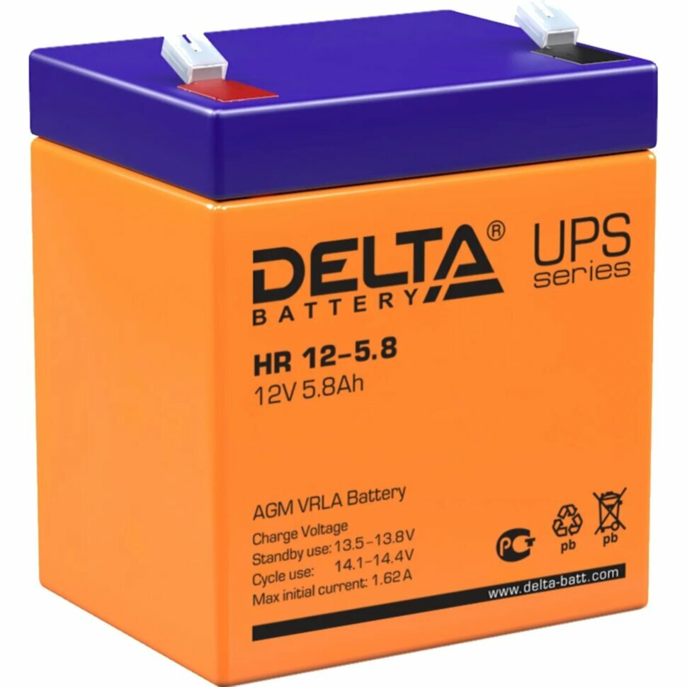 Батарея для ИБП Delta HR 12-5.8 12В/5.8, F2 (90x70x101мм), 2245466